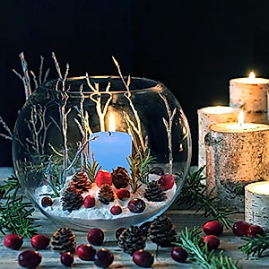 MISSYO 12 Pack 2x3 Inch Light-Blue Pillar Candles, 24 Hours Dripless Smokeless Unscented Candles for Home Weddings Restaurant Spa Church