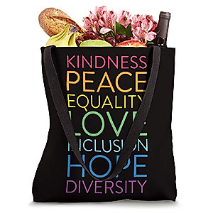 Peace Love Inclusion Equality Diversity Human Rights Tote Bag