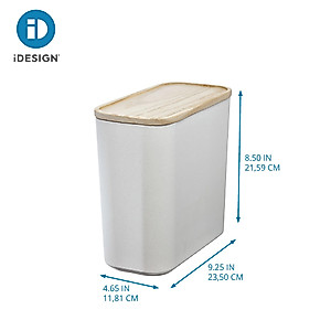 iDesign Recycled Plastic Canister with Lid, The Rosanna Pansino Collection – 16 Cups, 4.65” L x 9.25” W x 8.5” H, Coconut Bin with Natural Wood Lid