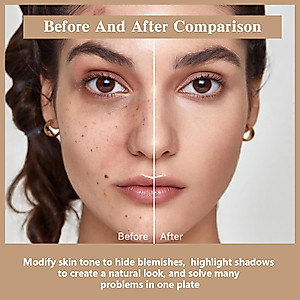 HOSAILY 12 Colors Cream Concealer Foundation Palette, Long-Wearing Smudge Proof Blendable Full Coverage Cream Contour Blush Highlighter Color Correcting Concealer Foundation Palette Makeup