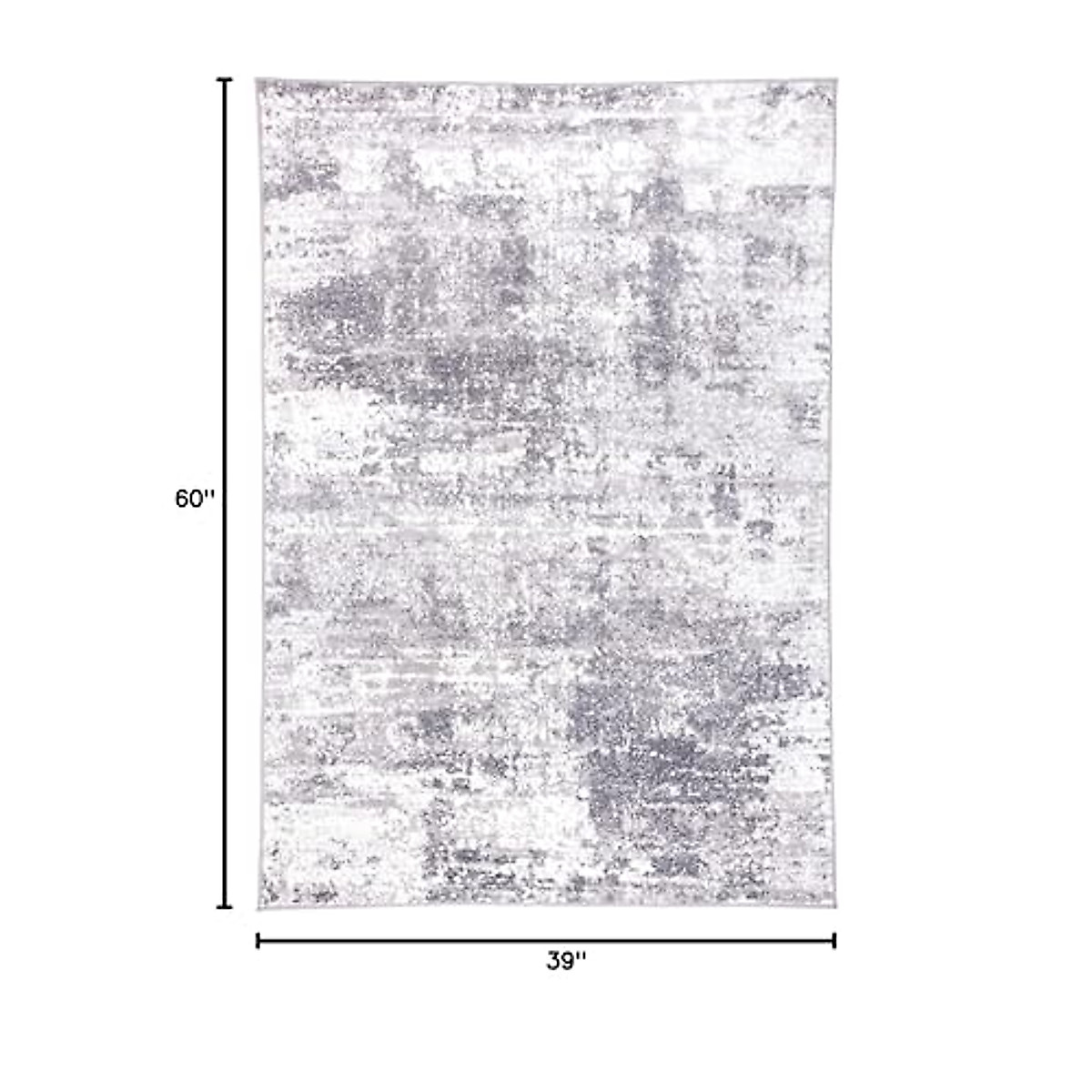 Rugshop Distressed Abstract Area Rug 3'3"x 5' Gray