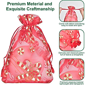 GoClimber 50 PCS 4x6 Inches Mixed Color Christmas Organza Gift Bags with Drawstring, Jewelry Candy Bags for Christmas