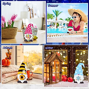 Thyle 37 Pcs Christmas Interchangeable Wooden Gnome Decor DIY Holiday Winter Seasonal Tiered Tray Decoration with Magnet Pieces Welcome Sign for Xmas Decorations