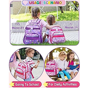 LYNXCHER Kids Backpack for School Girls Boys Toddlers Bookbag Cute Preschool Primary Elementary School Kindergarten Lightweight Gifts Bags(Pink Unicorn, 7L for 3-4 Years)