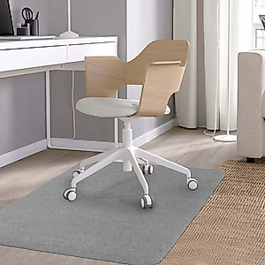 Office Chair Mat for Hardwood & Tile Floor, Under Desk Chair Mat for Hard Floor, Computer Gaming Rolling Chair Rug, Large Anti-Slip Floor Protector Carpet for Home Ofiice - 48"x36"- Light Grey