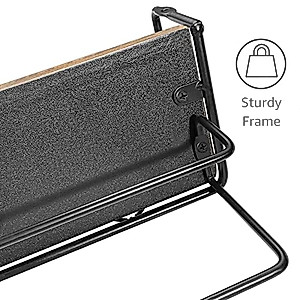 QEEIG Floating Shelves - Bathroom Shelves with Towel Bar Wall Mounted Shelf Farmhouse Bathroom Decor 16 inch Set of 2 (FS014)