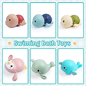 Baby Bath Toys,6 Pack Cute Swimming Water Bath Toys for Toddlers Boy Girls Toys for 1 2 3 4 Year Old,Floating Wind-up Bathtub Toys Gifts for Baby Pool Toys Toddler 1-3
