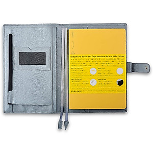 Genuine Leather a5 Planner Cover Personal Organizer, Compatible with Stalogy Hobonichi A5 Size Planner Notebooks (Lychee-Bluish Grey)