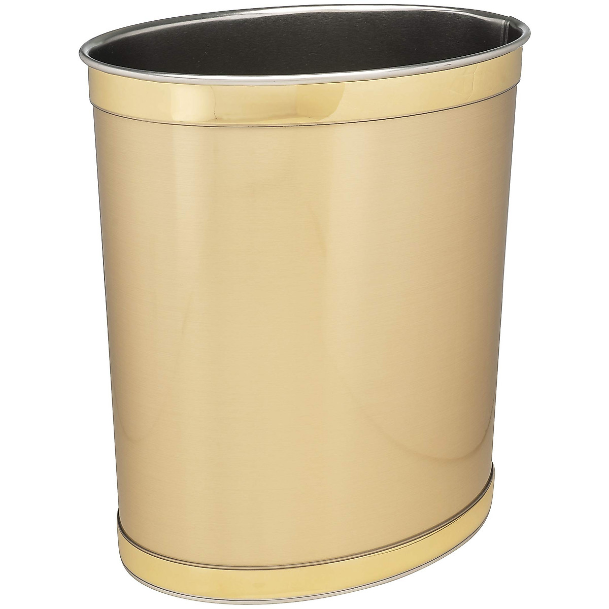 Stephanie Imports Made in USA 5-Gallon Sleek and Stylish Vinyl Mylar Waste Basket (13" X 11") (Metallic Gold)
