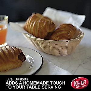 TableCraft Products C1174W Basket, Oval, Natural, 9" x 6" x 2.25" (Pack of 12)