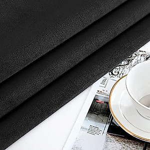 HOMEIDEAS Black Velvet Curtains 84 Inches 2 Panels Soft Velvet Blackout Curtains for Bedroom Window Drapes Rod Pocket Back Tab Room Darkening Thermal Insulated Curtains, 52Wx 84L