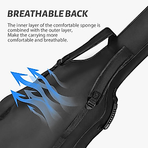 AODSK Acoustic Guitar Gig Bag,0.39Inch Thick Padding,Guitar Bag Adjustable Shoulder Strap,Black-For 40 41inch Acoustic Guitar