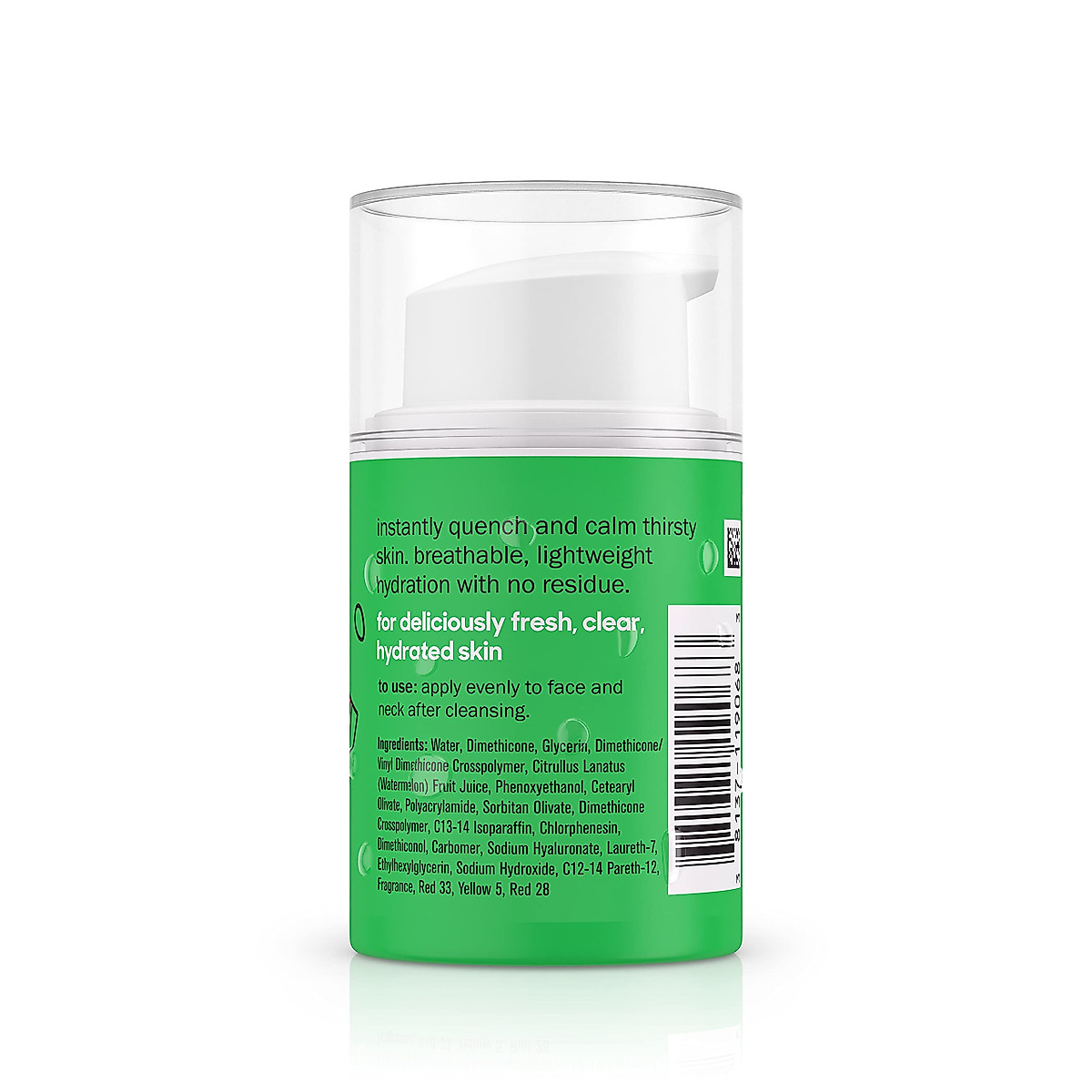 Clean & Clear Hydrating Watermelon Gel Facial Moisturizer, Oil-Free Daily Face Gel Cream to Quench & Refresh Dry Skin, Lightweight & No-Shine, 1.7 oz