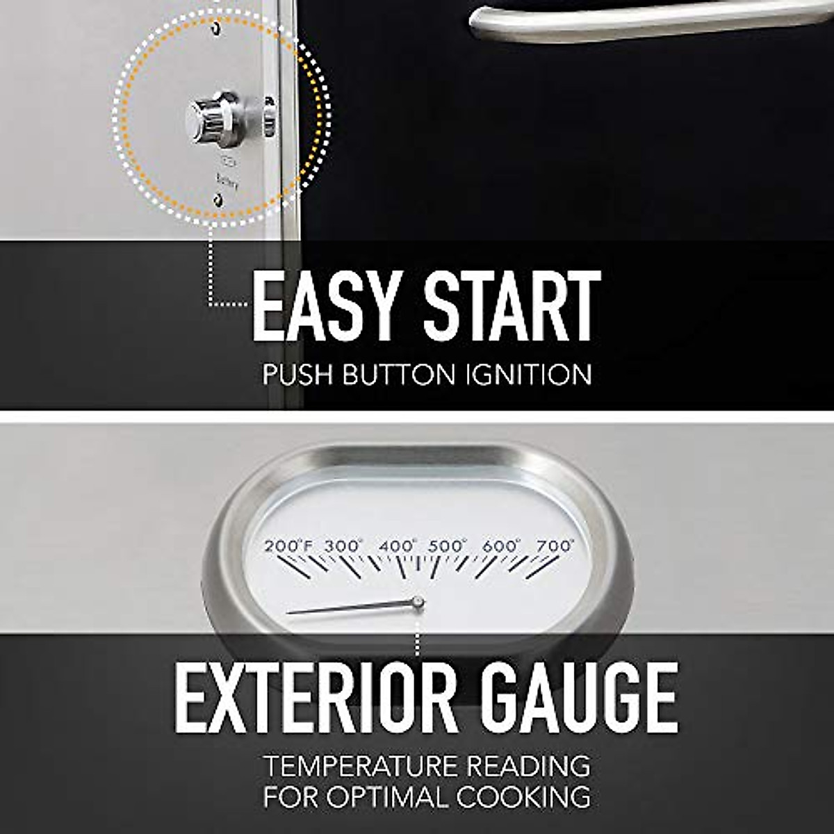 Kenmore PG-A40602SRL 6 Burner Propane Gas BBQ Grill with Side Burner, 73000 Total BTU, Black and Stainless Steel