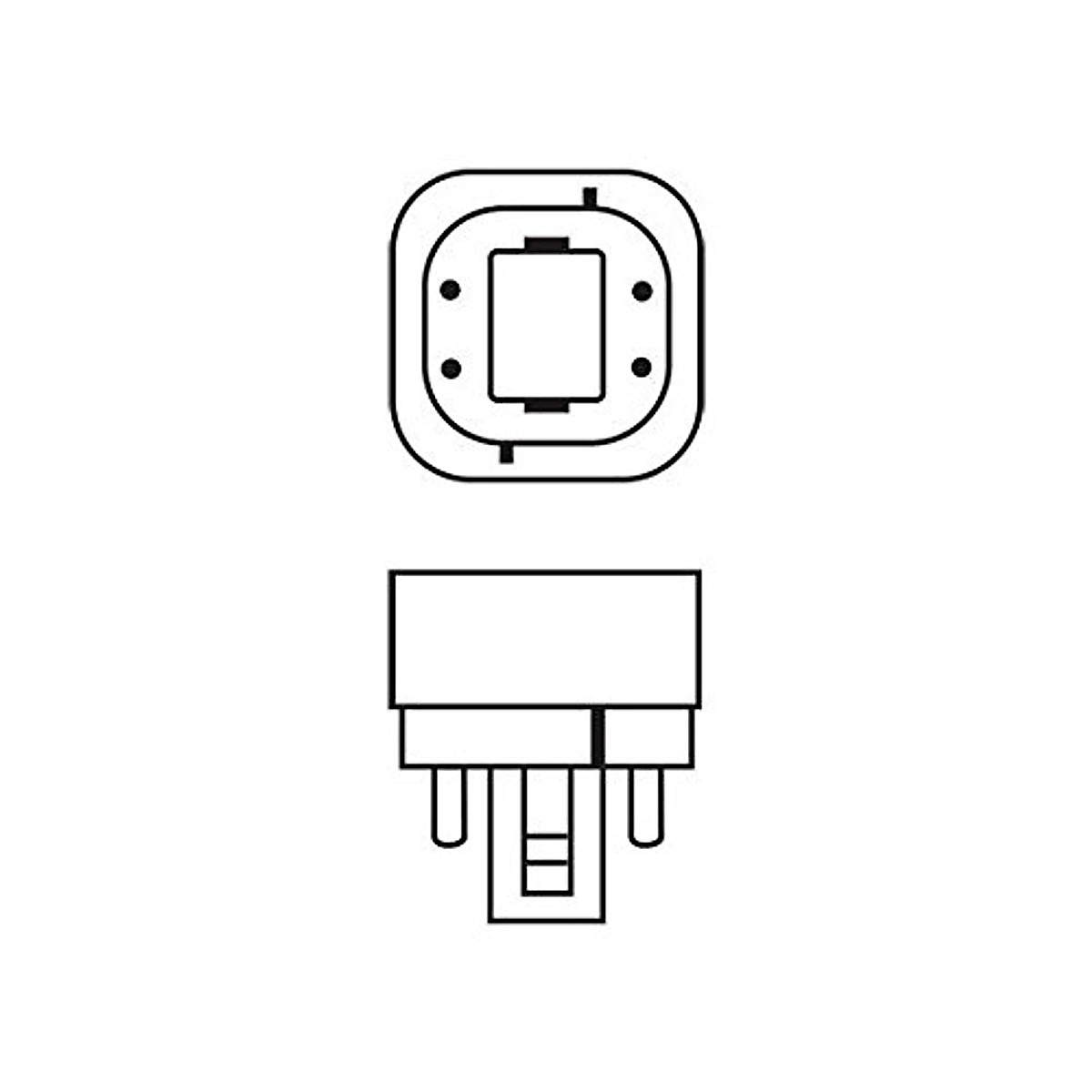 GE 97612 Traditional Lighting Compact Fluorescent PLUG-in QUAD, 1 Count (Pack of 1), Warm White (3500K)