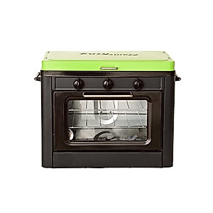 Flame King YSNHT-300 Portable Outdoor Propane Oven Stove Combo for Camping, RV, Tailgating, Trailer, Green/Black
