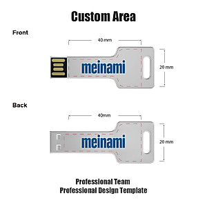 MEINAMI Customized Key Shape USB Flash Drive Thumb Drive Personalized Metal Memory Stick 8GB 25 Pack