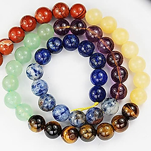 8mm Chakra Beads for Jewelry Making Energy Healing Crystals Jewelry Crystal Jewerly Beading Supplies 8mm 15.5inch About 46-48 Beads