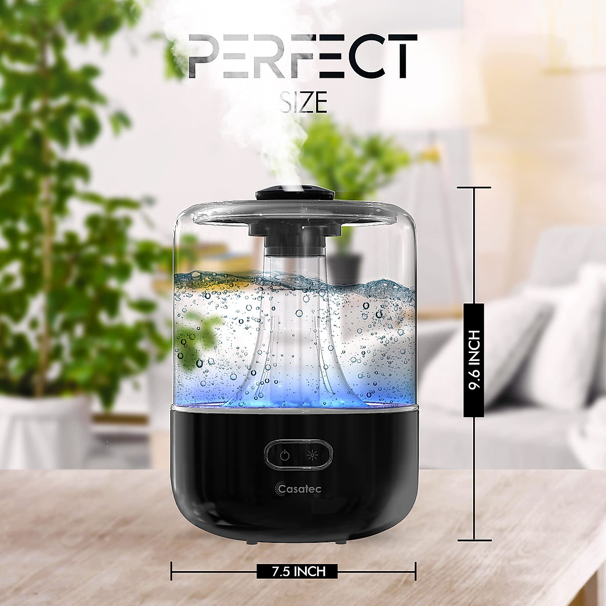 Casatec cool mist humidifier - 2 in 1 humidifier and diffuser (Black)