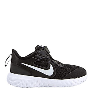 Nike Baby Boys Revolution 5 Toddler Velcro Running Shoe, Black/White-Anthracite, 5 Infant