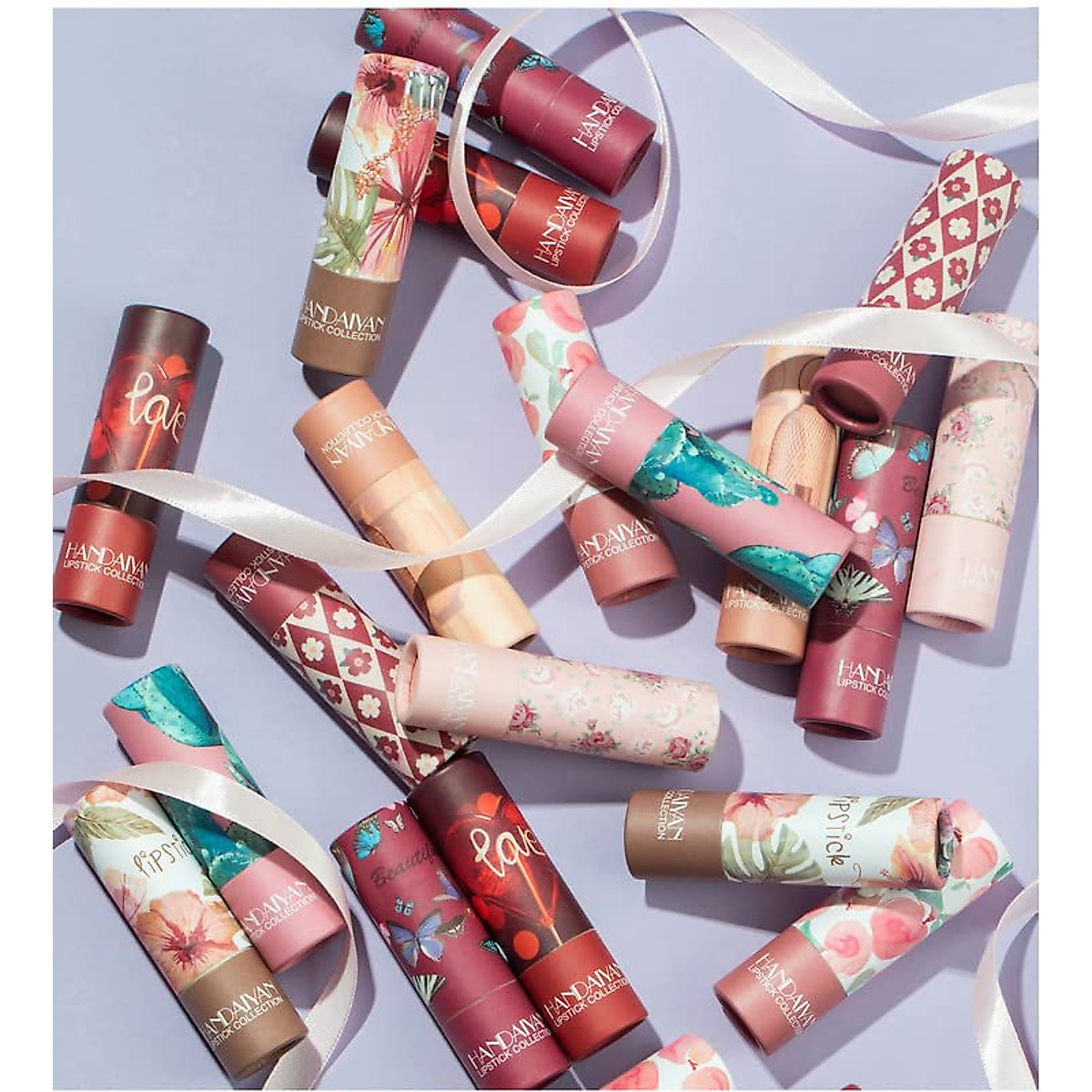 AKARY Matte Nude Lipstick, Bold & Intense Nudes Paper Tube Lipsticks Smooth Velvety Lip Gloss, Long Lasting Lip Stick Non-Stick Cup Not Fade Nude Lip Stick, Senior Matte Lip Makeup Gifts for Women and Girls