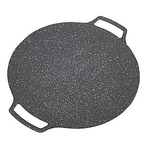 Korean BBQ Grill Pan, Camping Stove and IH Stove Round Griddle with Multi Layers Coating Non-stick Coating frying Pan for Stove Top (Gas Type 33cm)