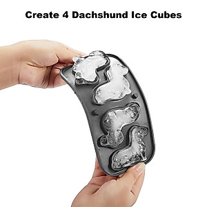 Nax Caki 3D Dachshund Dog Ice Cube Mold Fun Shapes, Dachshund Gifts for Women, Cute Large Craft Ice Mold, Big Dog Ice Cube Trays for Whiskey Cocktails Bourbon