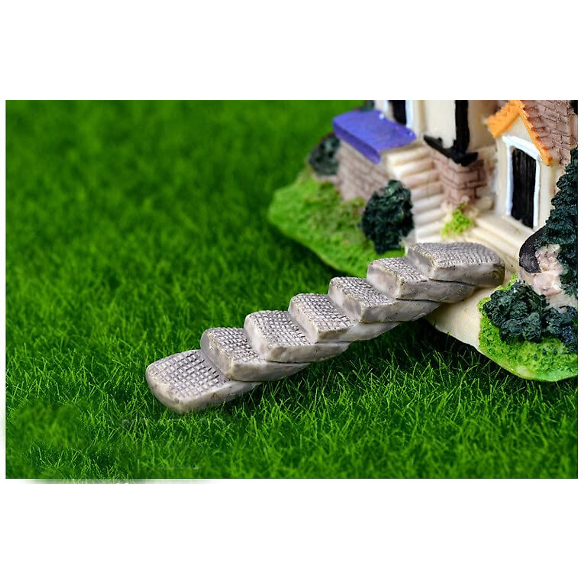 TOSSPER 2pcs Miniature Resin Bridge Stair Ladder Garden Fairy Ornament for Flower Pot Plant Home Bonsai Craft Decor