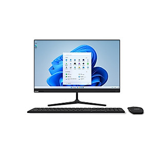 23.8" Full HD IPS All-in-One Desktop Computer with Windows 11 - Intel N4120 QuadCore, 4GB RAM, 128GB SSD, Dual-Band WiFi, Bluetooth, Expandable HDD - AIO PC with Front Camera, Wireless Keyboard, Mouse