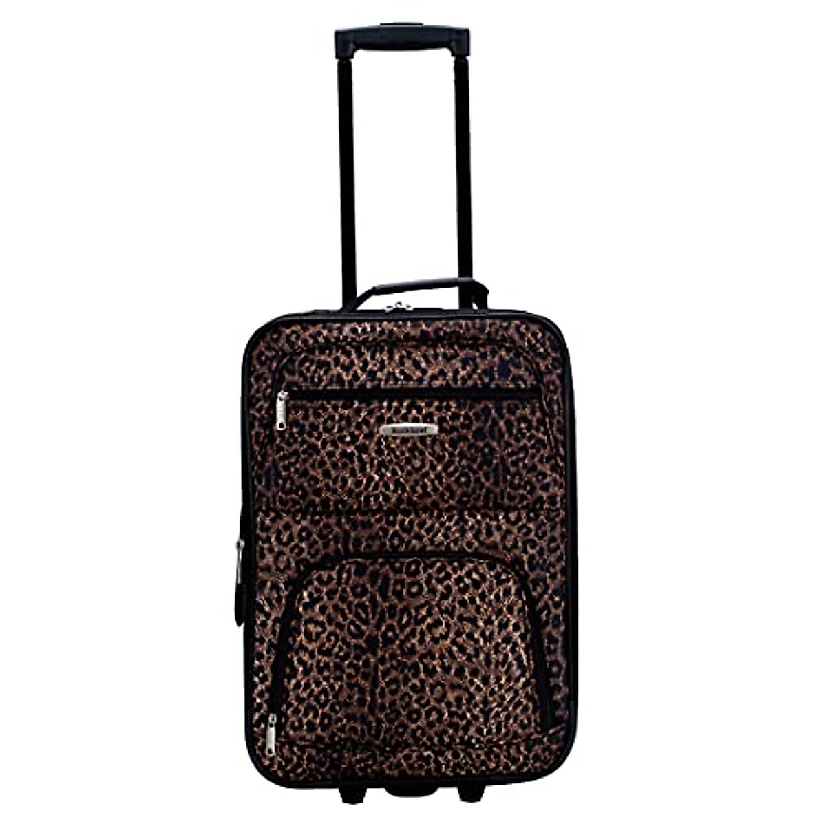 Rockland Vara Softside 3-Piece Upright Luggage Set, Expandable,Lightweight,Telescopic Handle,Wheel, Leopard, (20/22/28)