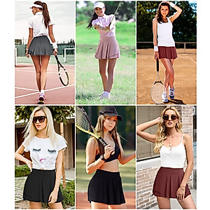 V FOR CITY Tennis Skirt for Women High Waist with Shorts Pockets Flowy Athletic Running Golf Skorts Skirts Black M