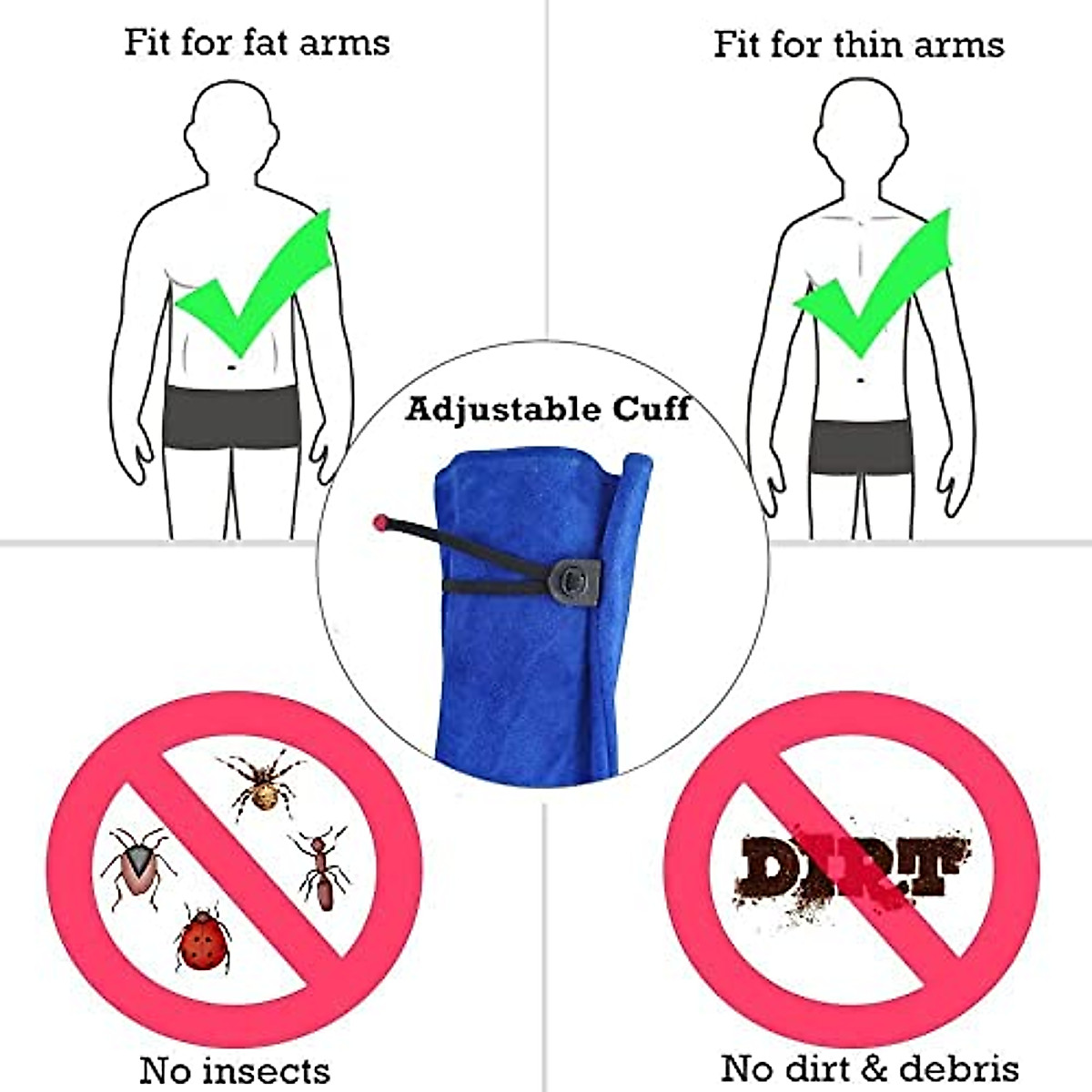 GLOSAV Professional Thorn Proof Gardening Gloves for Women and Men Rose Pruning & Cactus Trimming, Long Sleeve Heavy Duty Ladies Garden Gloves, Cowhide Leather (Small, Blue)