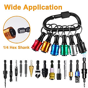 Stocking Stuffers for Men Bit Holder Tools Gifts for Men Gifts Christmas Screwdriver Drill Bit Holder Keychain 1/4 Hex Shank Socket Impact Extension Bar Cool Stuff Gadgets Idea Gifts for Dad Adult Him