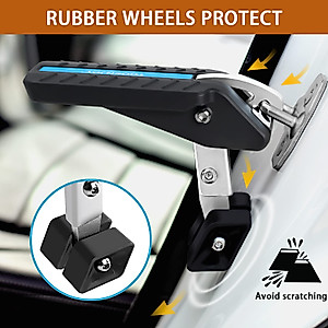 TOOENJOY Adjustable 5 Gear Extra Protection Car Door Latch Step No Assemble Foldable Heavy Duty Car Gadgets Stand Pedal Ladder for Easy Roof Rack Access, Universal, Max Load 400LBS(Medium)