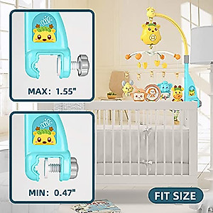 Yuanlebao Crib Mobile for Pack and Play,Baby Crib Toys with Light and Music, Rotation,Timing, Toddlers Toy for Remote Lamp, Projector for Crib Accessories,Nursery Toys for Infant 3M+（Yellow）