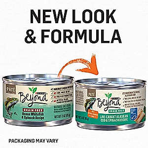 Purina Beyond Grain Free, Natural Pate Wet Cat Food, Grain Free Ocean Whitefish & Spinach Recipe - (12) 3 oz. Cans
