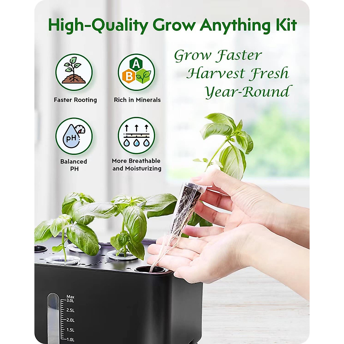 GardenCube 160pcs Hydroponic Pods Kit: Grow Anything Kit with 40 Grow Sponges, 40 Grow Baskets, 40 Grow Domes, 40 Pod Labels - Compatible with Hydroponics Supplies from All Brands