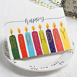 OfficeCastle 6 pcs Gold Foil Birthday Cards - Birthday Greeting Card Set for Women, Men, and Kids, 7”Lx5”H