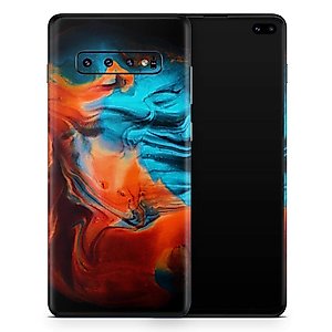 DesignSkinz Liquid Abstract Paint V64 Protective Vinyl Decal Wrap Skin Cover Compatible with The Samsung Galaxy S20 (Screen Trim & Back Glass Skin)