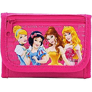 Disney Princess Authentic Licensed Trifold Wallet (Hot Pink)