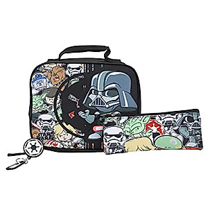 Star Wars 5-Piece Set: 16" Backpack, Lunchbox, Utility Case, Rubber Keychain, and Carabiner