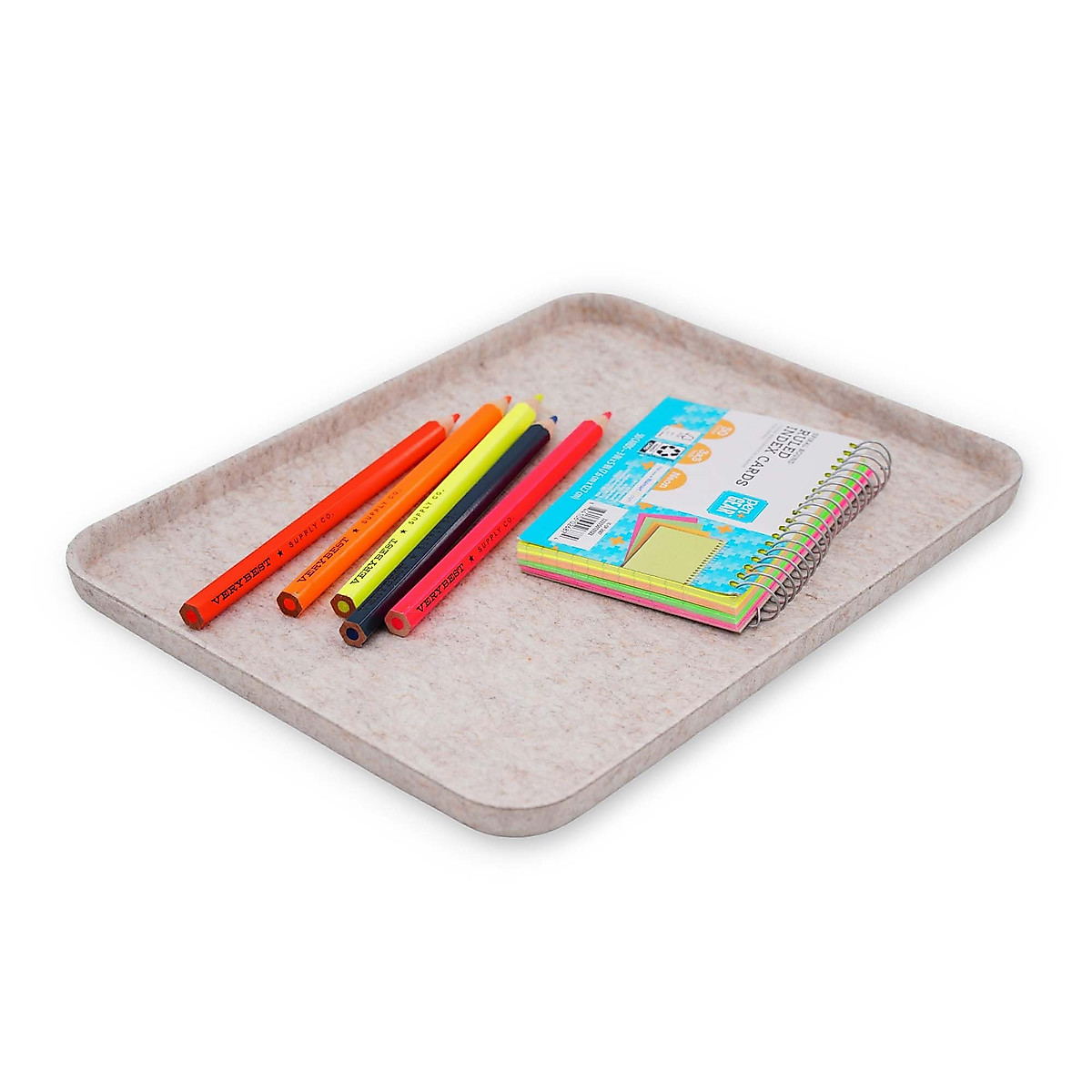 Welaxy felt tray Lid for Storage Bins Drawer Organizer bin cap of the box (M, Oatmeal Lid)