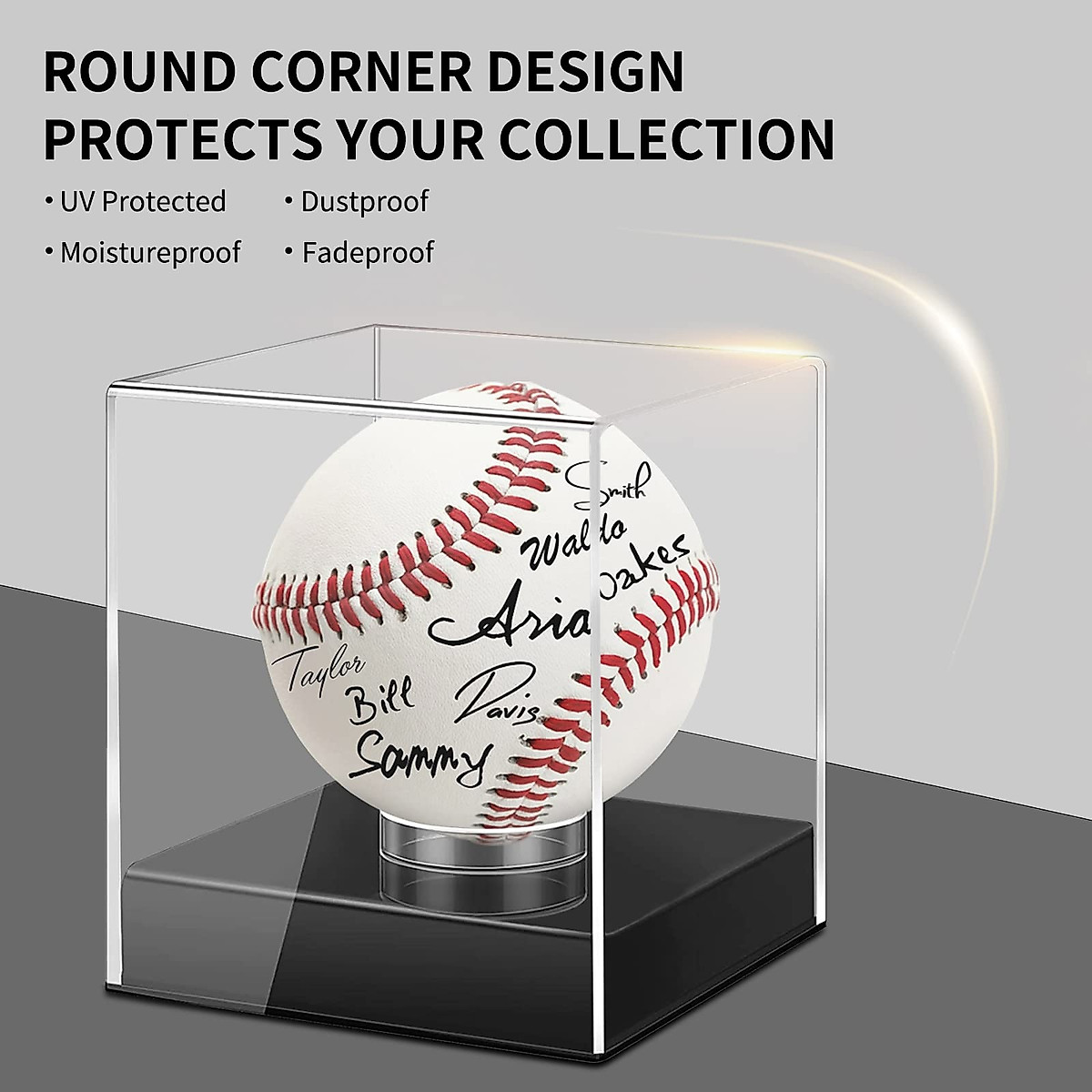 Acrylic Baseball Case for Display - UV Protected Baseball Display Cube, Autographed Baseball Clear Display Case, Baseball Display Case for Memorabilia Baseball (1)