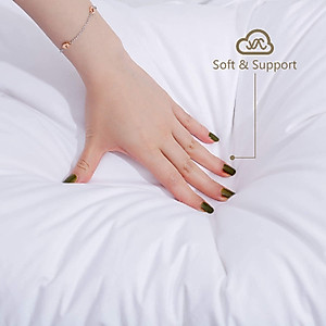 Damome Goose Feathers Down Pillows for Sleeping(2 Pack),Standard(20inx26in)-White Bed Pillow Inserts,100% Cotton Cover,Sleeping Pillows for All Sleepers