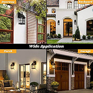 TOBUSA 2-Pack Outdoor Light Fixtures Wall Mount, 100% Aluminium Waterproof Exterior Wall Lantern, Anti-Rust Outside Black Wall Sconce Porch Lights for House Garage, Doorway, Bulbs Not Included