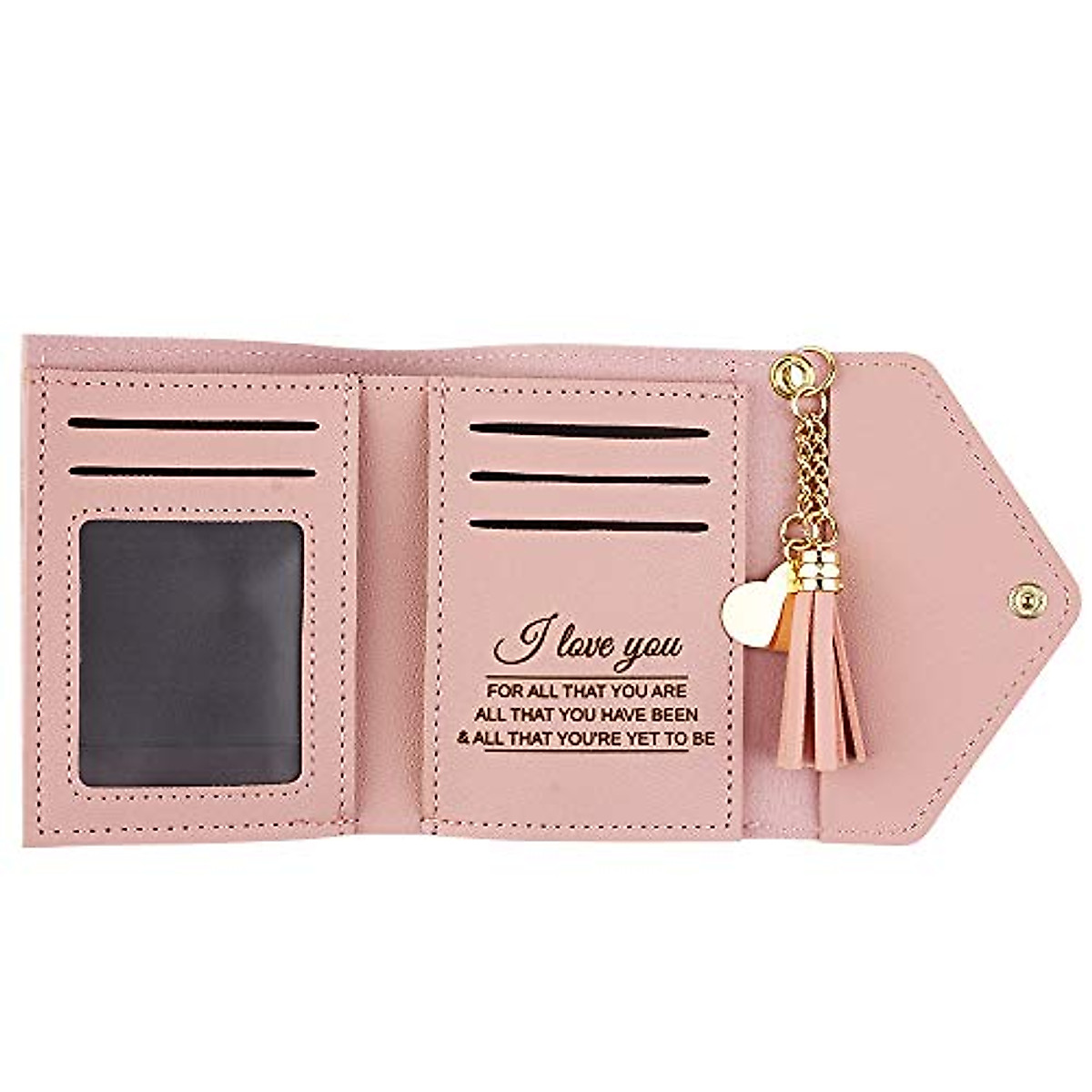 kullder Personalized Engraved Wallets for Girls Womens Custom Small Leather Wallet Trifold Purses Daughter Girlfriend Wife Gifts for Birthday, Anniversary, Graduation