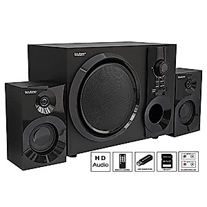 Boytone BT-225FB Wireless Bluetooth Stereo Audio Speaker with Powerful Sound, Bass System, Excellent Clear Sound & FM Radio, Remote Control, Aux-in Port, USB/SD/for Phone's, Laptops, Black, 60w