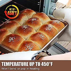 JOHO BAKING Deep Baking Pans Sets Nonstick,Baking Sheets for Oven,Bakeware Rectangular Cake Pan Set,3 Piece,Gold