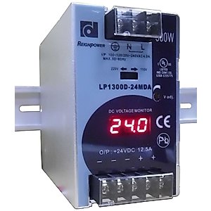 REIGNPOWER LP1300D-24MDA 300W 24VDC 12A Din Rail Power Supply Voltage Monitor Display
