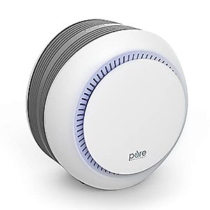 Pure Enrichment® PureZone™ Halo Medium Room Air Purifier, 2 Stage Filtration, Purifies Air of Smoke, Pollen, Dust, and Pet Hair - Easily Fits on Tables, Desks, and Nightstands (White)